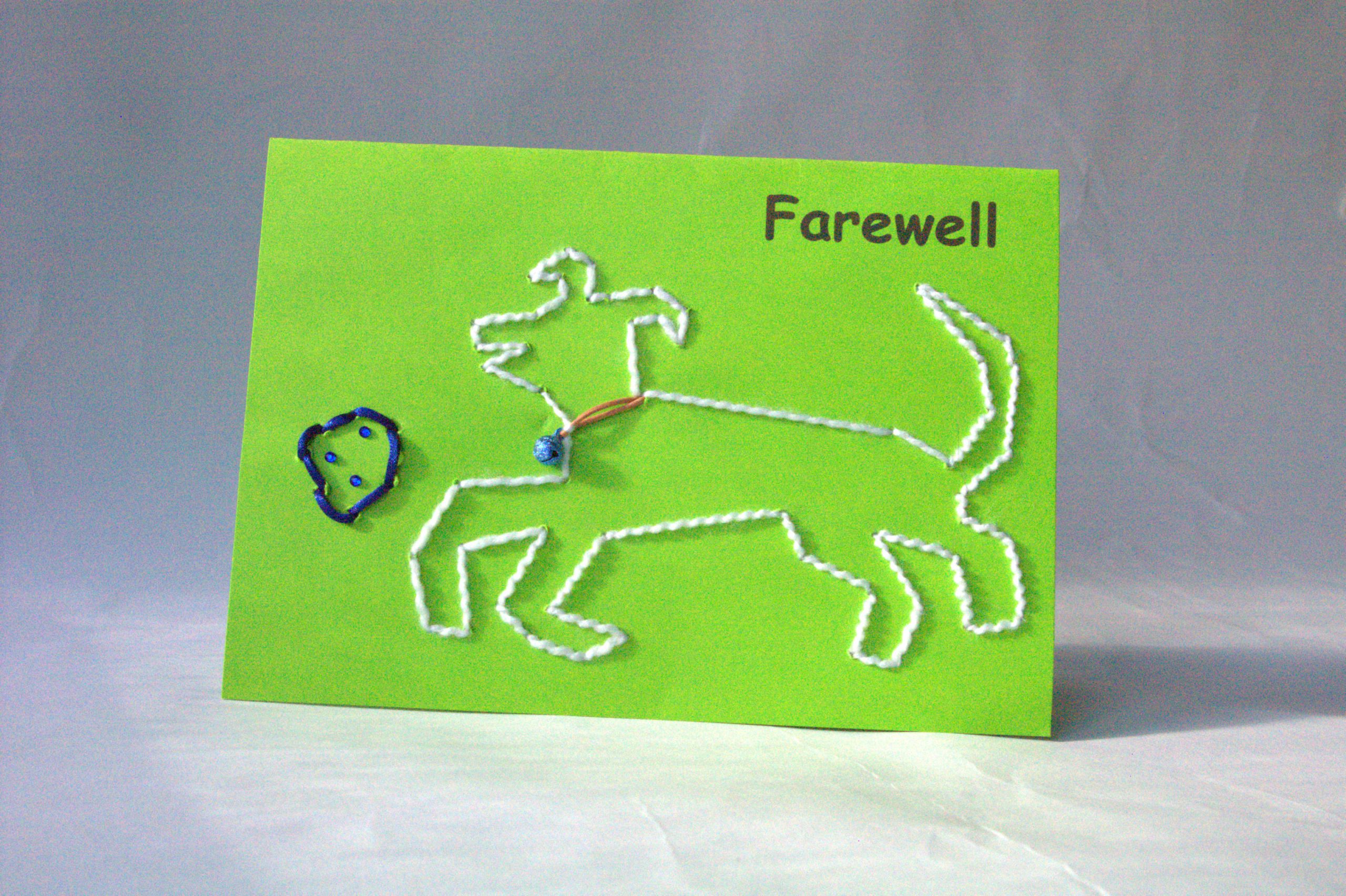 Farewell Dog with Ball Greetings Card – Arts Coaching Training